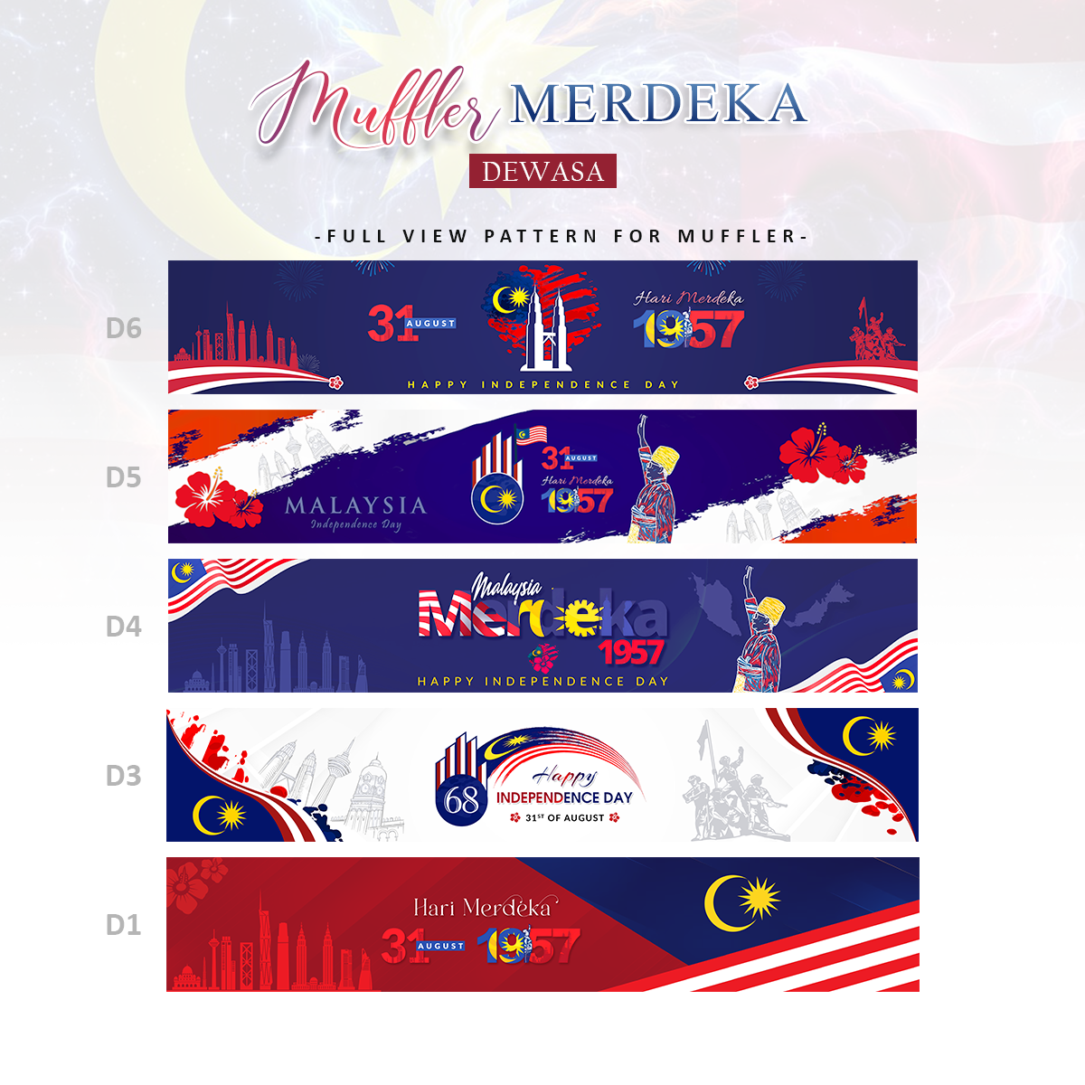 🔥 New Arrival Viral 🔥 Muffler Merdeka Malaysia - Dewasa by Modest Glam ...