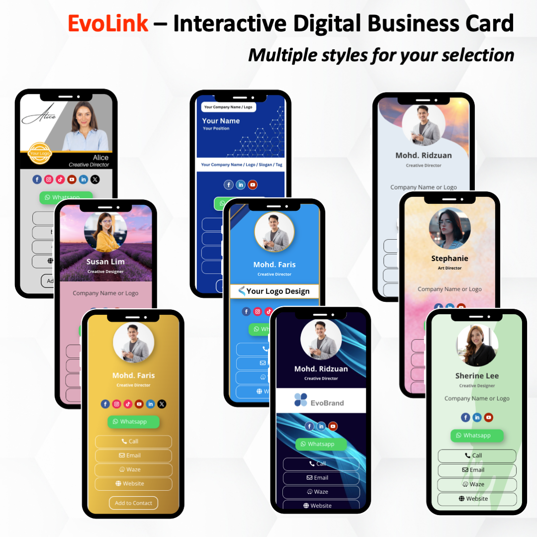 EvoCardLink | Fully Custom Card | NFC Interactive Digital Business Card | Kad Perniagaan NFC | E ...