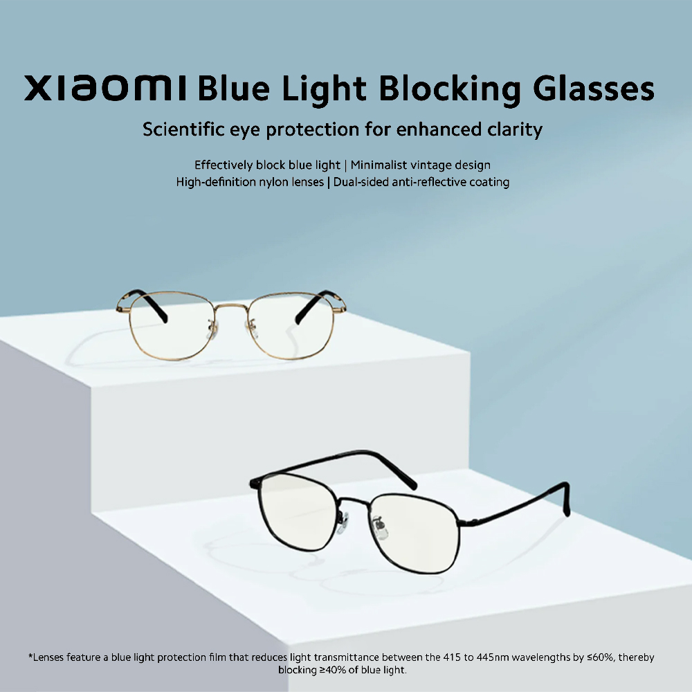 Xiaomi Blue light Blocking Glasses | Dual-Sided Anti-Reflective Coating ...