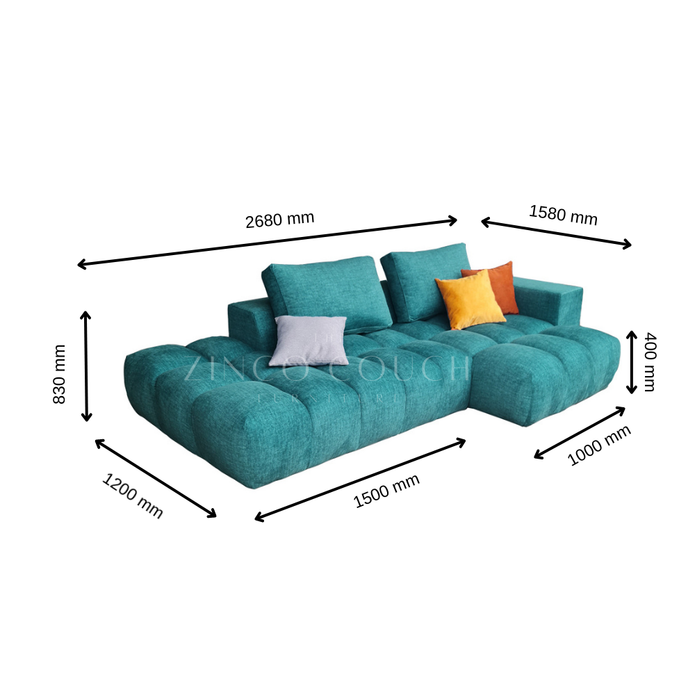 [HT ONLINE] TUF L-Shape Sofa Moden Scandinavian Design - Sofa Rumah ...