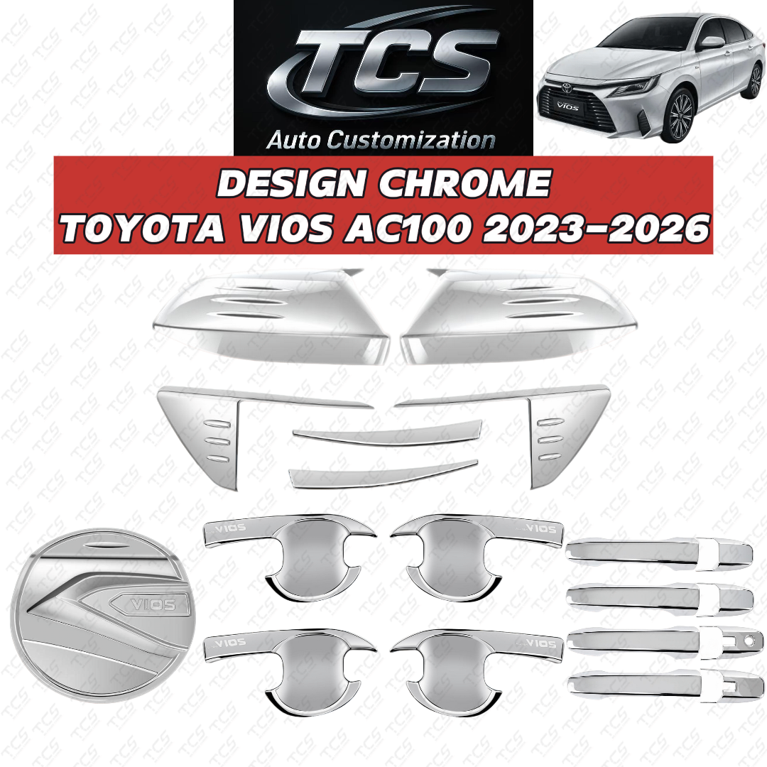 TCS TOYOTA VIOS NEW AC100 NEW 2023-2026 CAR DESIGN CHROME INTERIOR ...