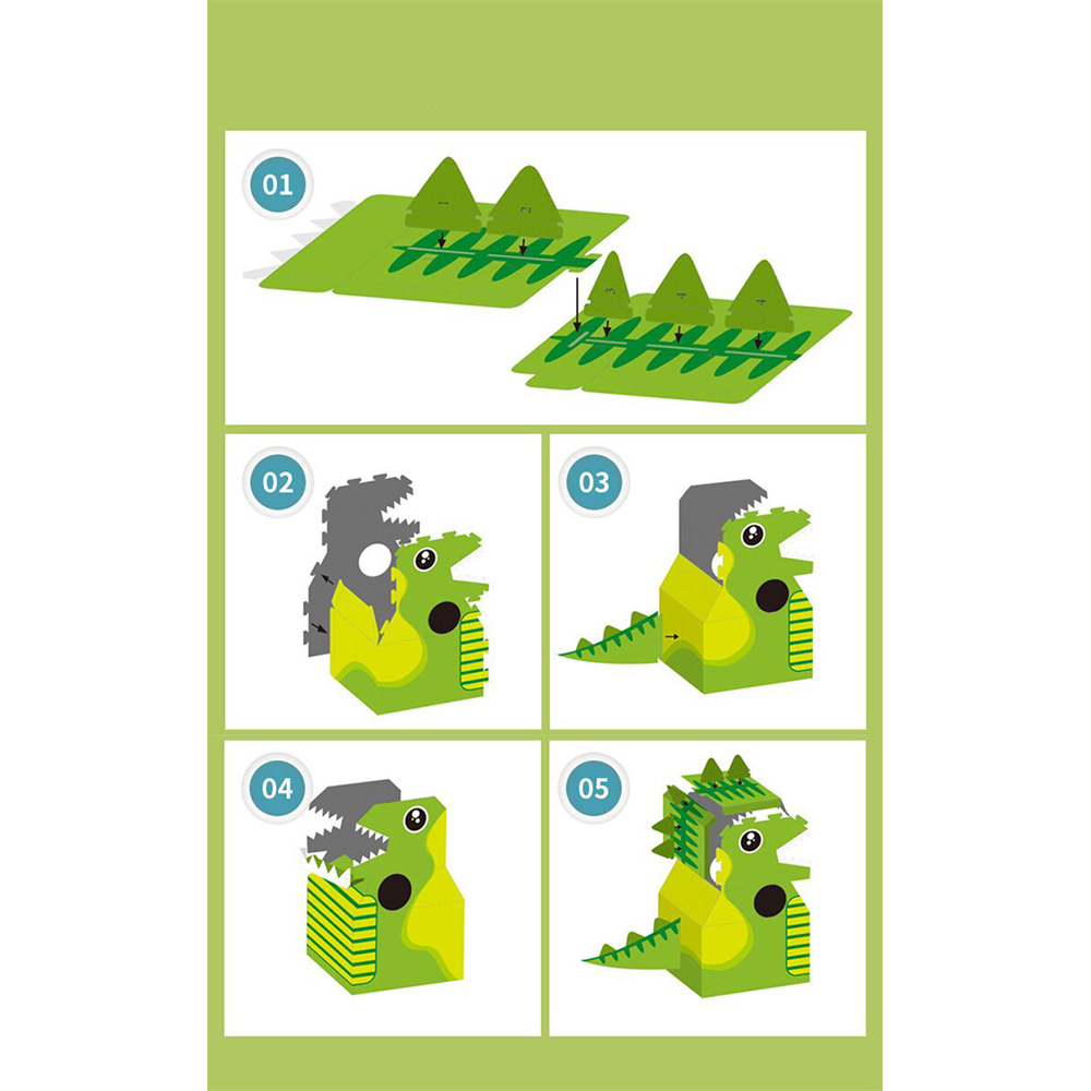Pretend Play Carton 3D Toy Character Cardboard Children Dinosaur Carton ...