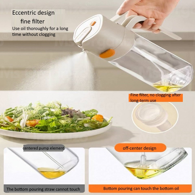 💡2in1 Botol Minyak Spray & Tuang MSORGANIZO Dispenser Dapur Anti-Tumpah ...