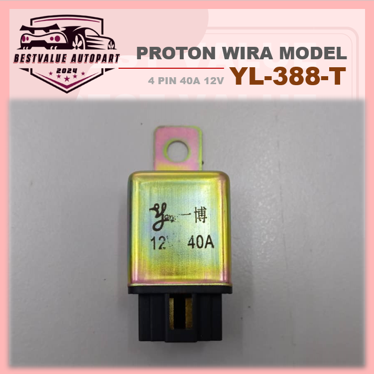 METAL RELAY AIRCOND & FAN TAIWAN 4 PIN 40A 12V PROTON WIRA RELAY ...