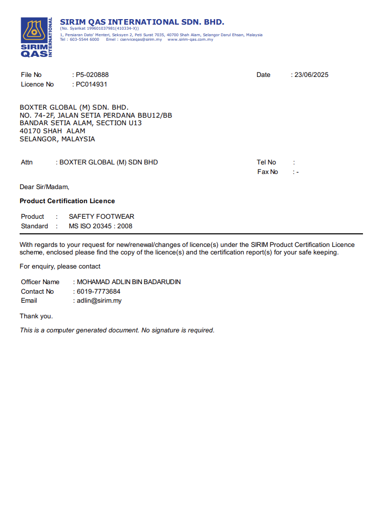 Boxter Ranger Safety Shoes Kasut Keselamatan Unisex SIRIM CE Standard ...