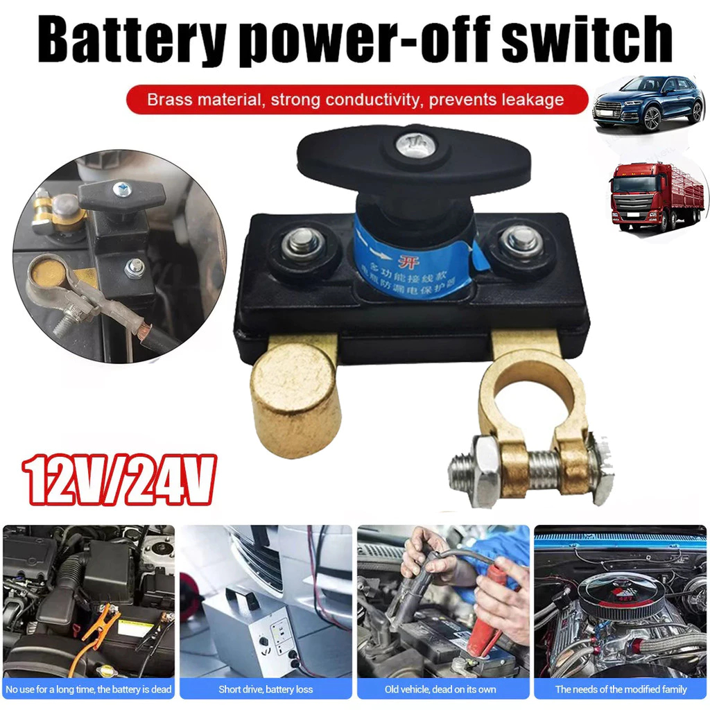 Car Battery Disconnect Switch 12V 24V Negative power switch Battery ...