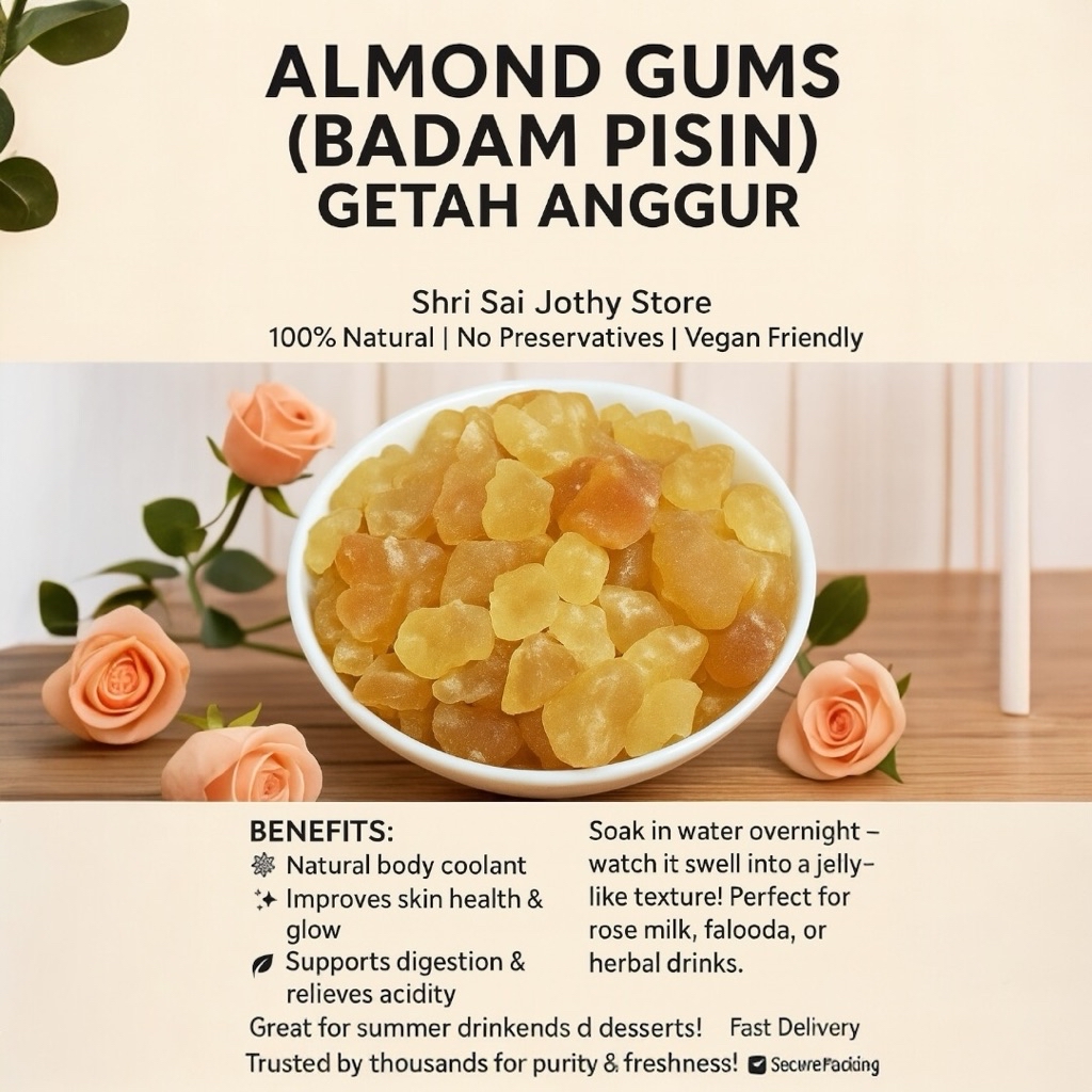 💎 ALMOND GUMS 100g (BADAM PISIN) / GETAH ANGGUR | Shopee Malaysia