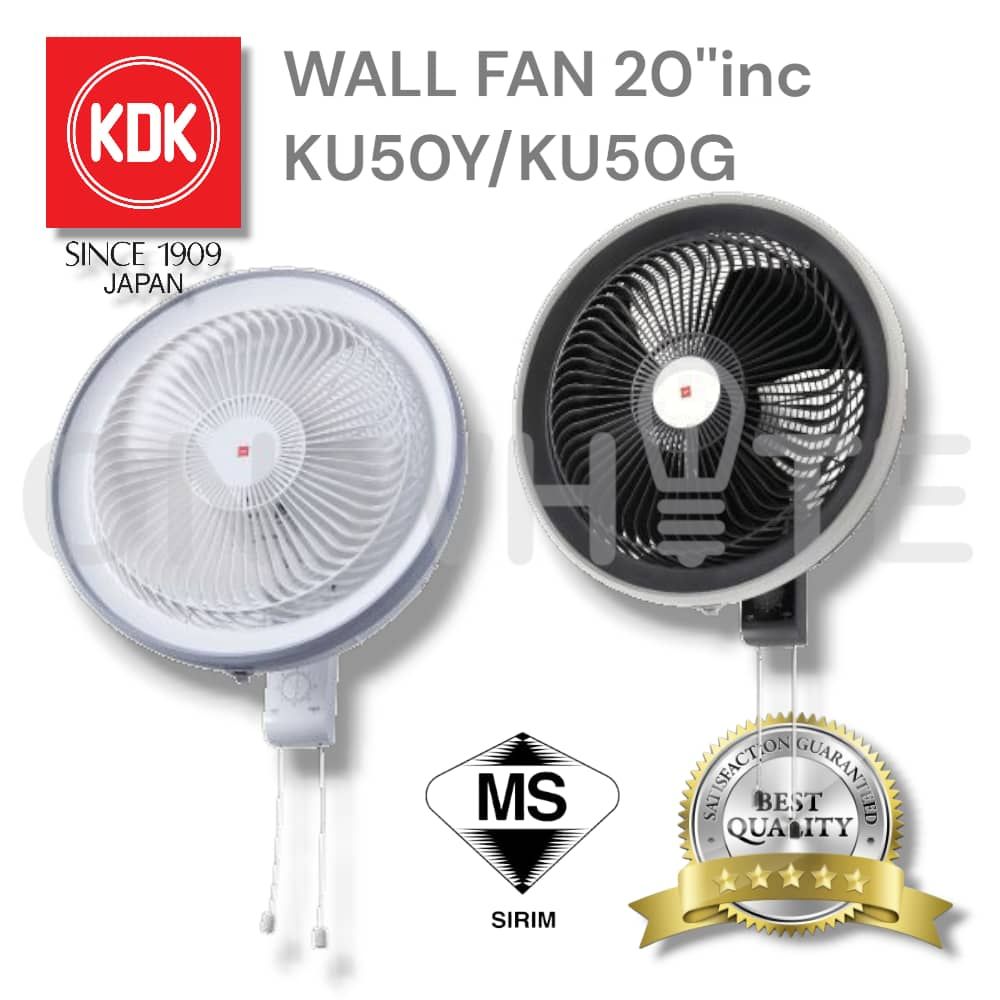 KDK WALL FANS KU50Y WHITE / DARK GREY (50cm/20”) | Shopee Malaysia