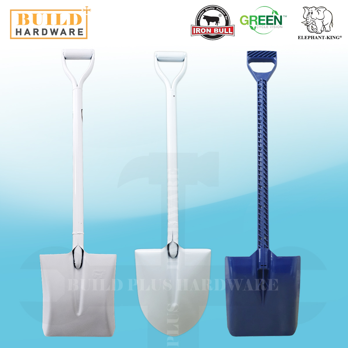 Sharp / Flat Head Shovel with Steel / Plastic / Wooden Handle GCV ...