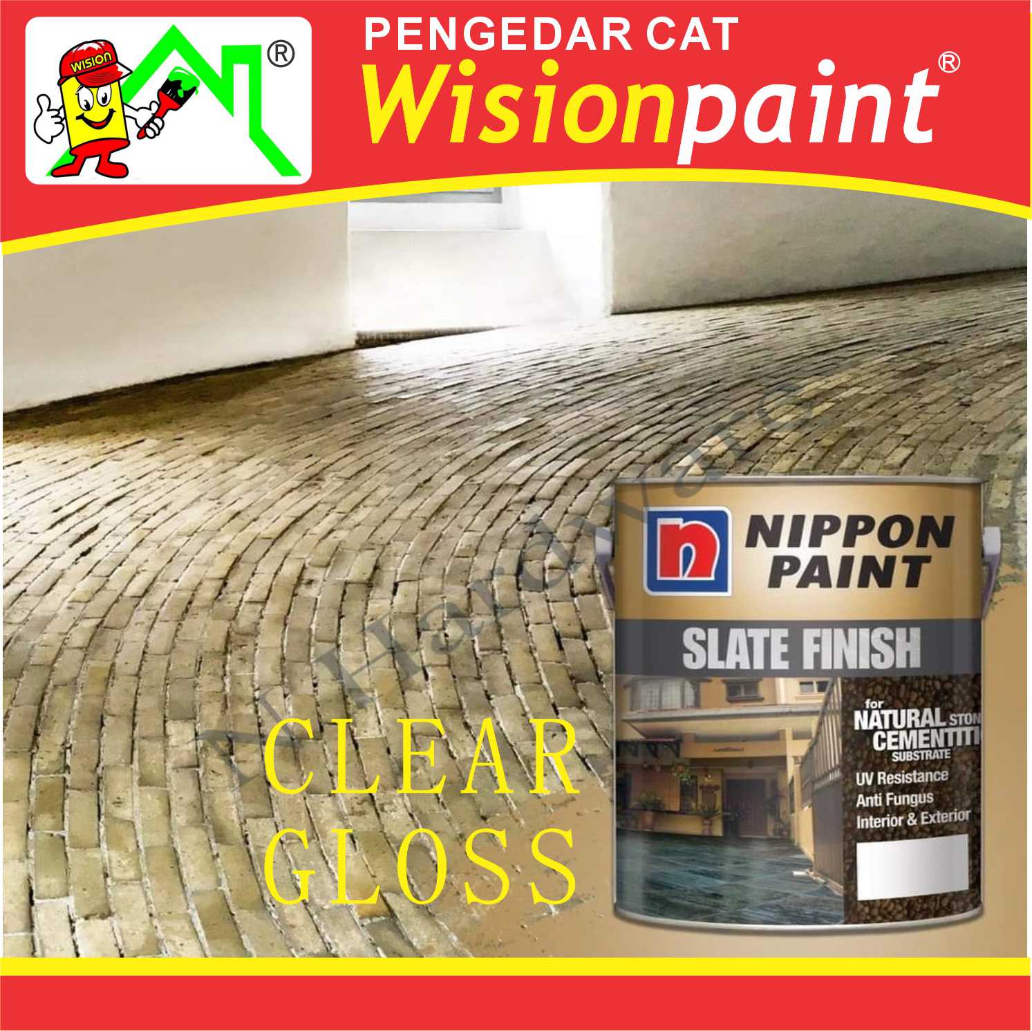 1L NIPPON PAINT SLATE FINISH (GLOSS) or Pebble Wash Sand Stone Garden ...
