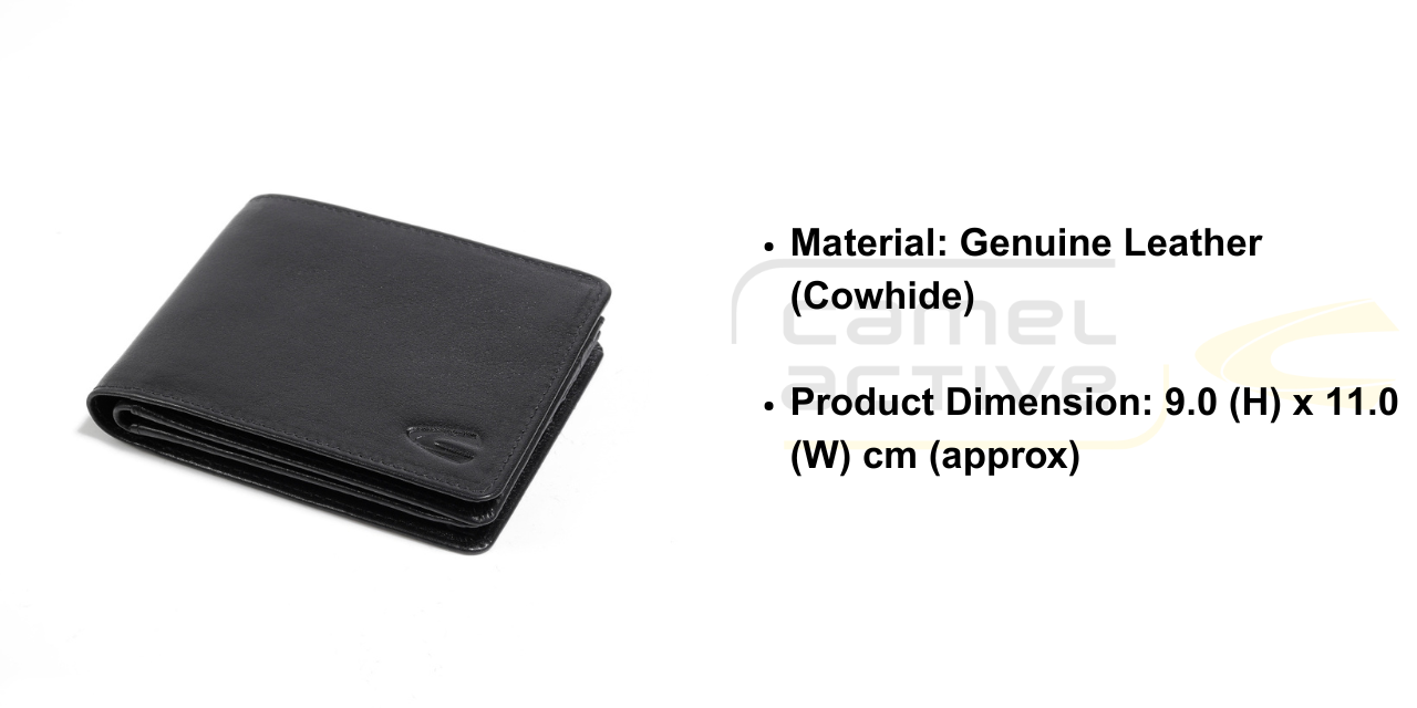 camel active Genuine Leather Men's Bi Fold Wallet 7 Card Compartments ...