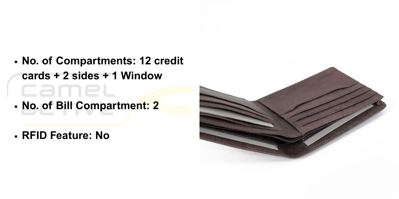 camel active Genuine Leather Men's Bi Fold Wallet 12 Card Compartments ...