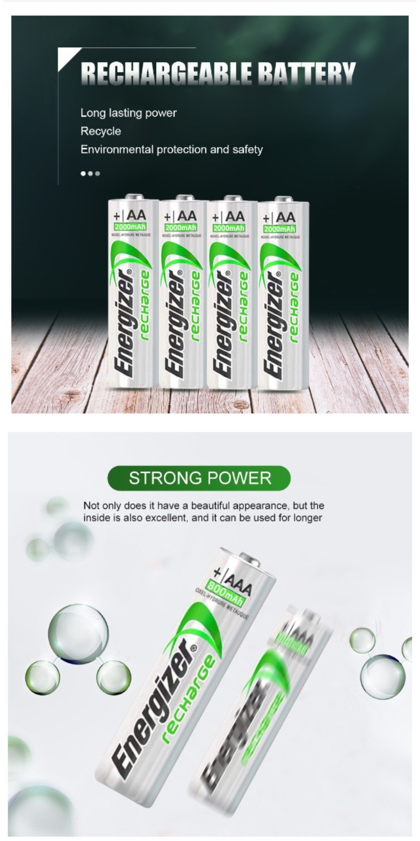 🔥4-slot LCD Display NiMH Battery Charger🔥Energizer AA/AAA Rechargeable ...