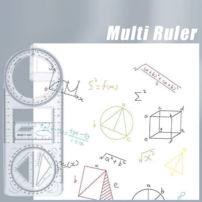 Primary School Students Multifunction Ruler Drawing Rotatable Geometric ...