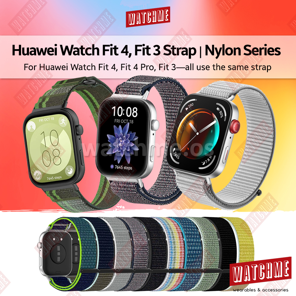 Huawei Watch Fit 3, Fit 4 Pro Strap, Nylon Velcro Style, Hook and Loop ...