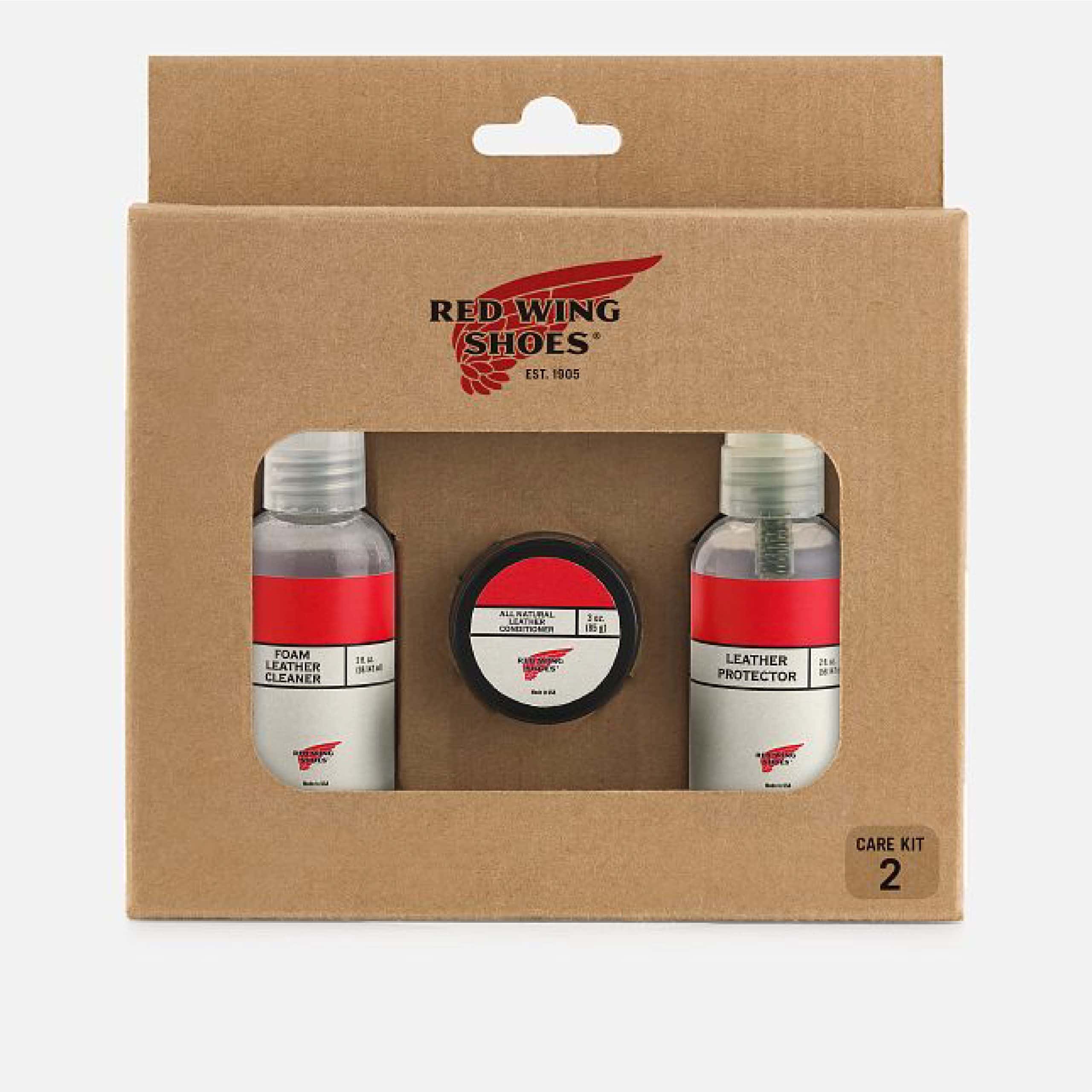 RED WING 98018 CARE KIT 2 - Foam Leather Cleaner, All Natural Leather ...