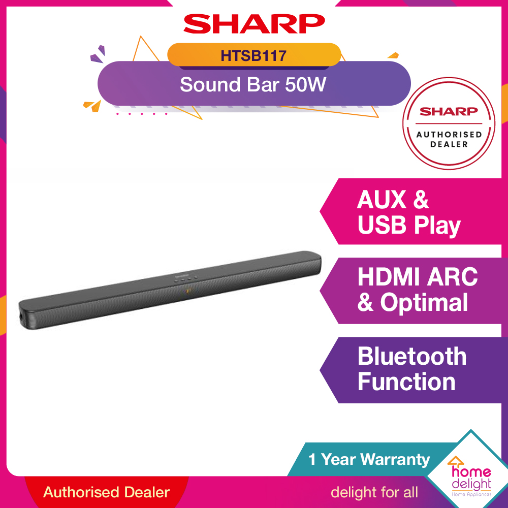 Sharp Sound Bar with Bluetooth Function Wireless Woofer RMS 50W 110W ...