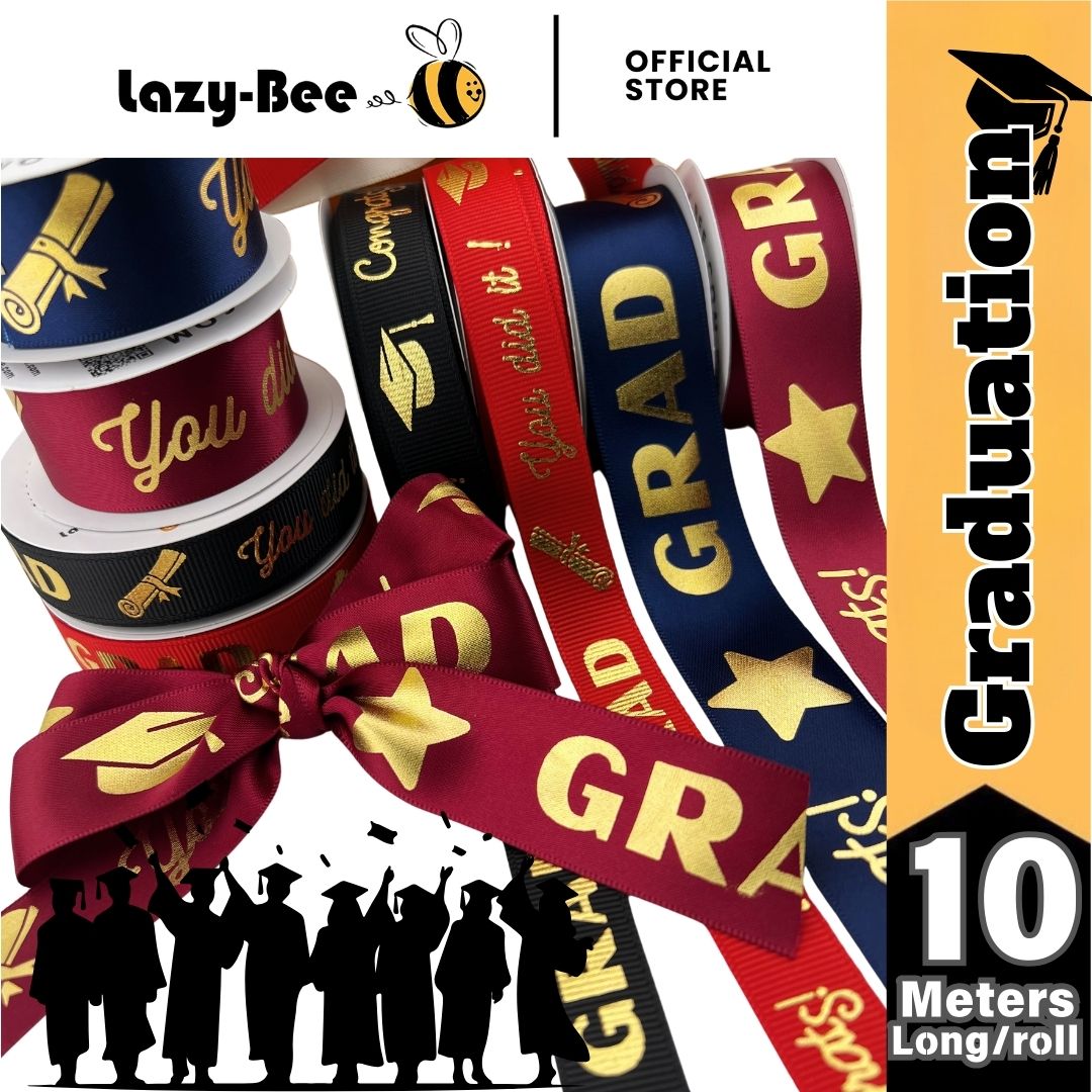 LAZY BEE Ribbon Congratulation Graduation Congrats Grad Convocation ...