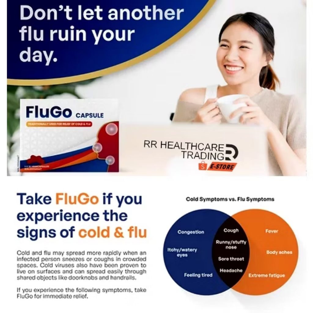 FluGo Capsules 30 Capsules (For Relief Cold & Flu) Exp 12/2026 | Shopee ...