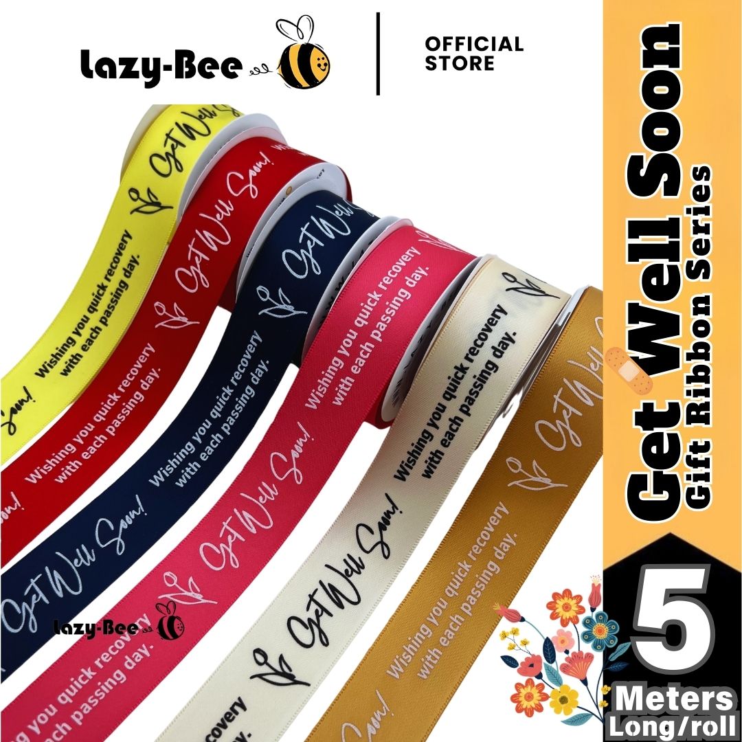 LAZY BEE Get Well Soon Cepat Sembuh Premium Ribbon Packing Door Gift ...