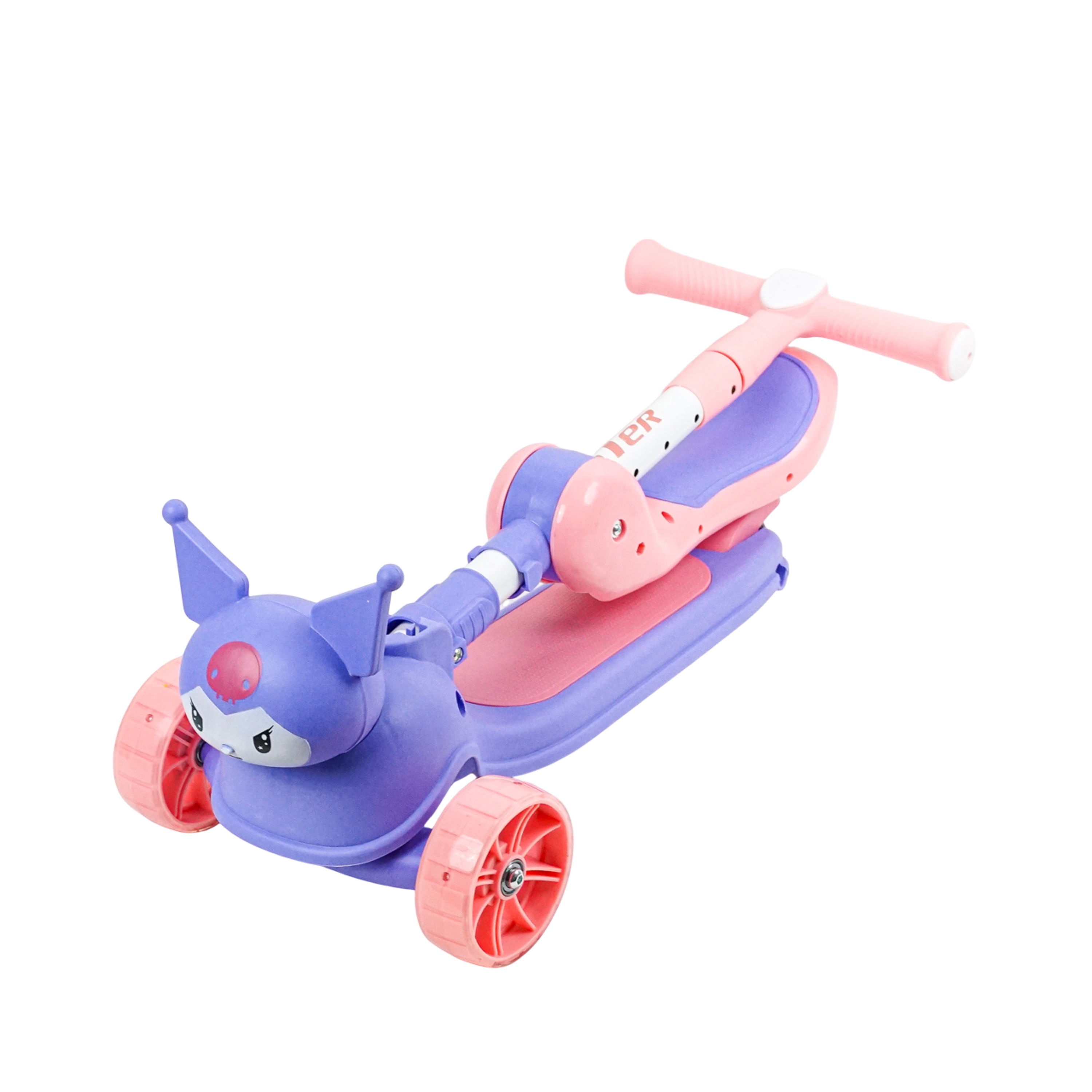 SegoToys Scooter Seat Kids 3D Toys Kuromi Foldable Adjustable 3 Wheel ...