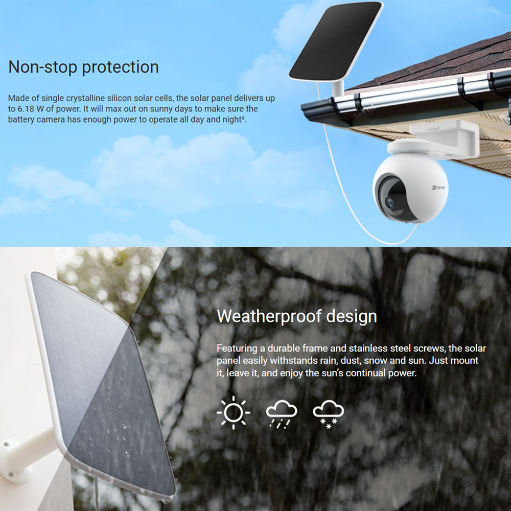 NEW Ezviz Solar Charging Panel-E Designed for EZVIZ Battery Cameras ...