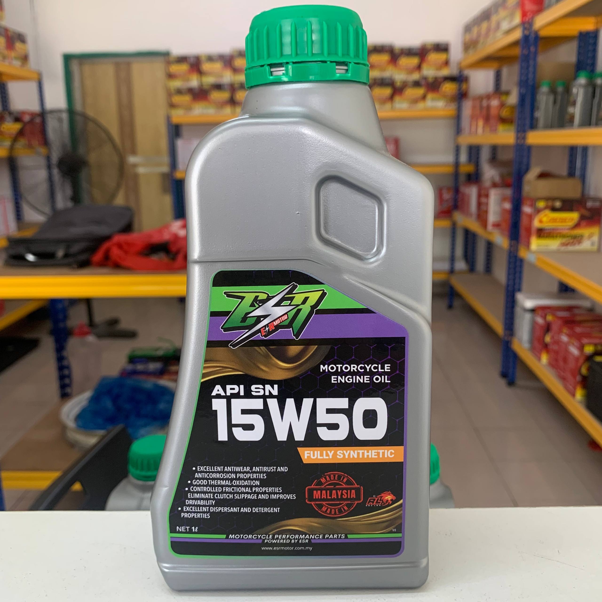 15W50 FULLY 1L ESR MOTOR OIL 100% ORIGINAL 15W50 FULLY 1L MINYAK HITAM ...