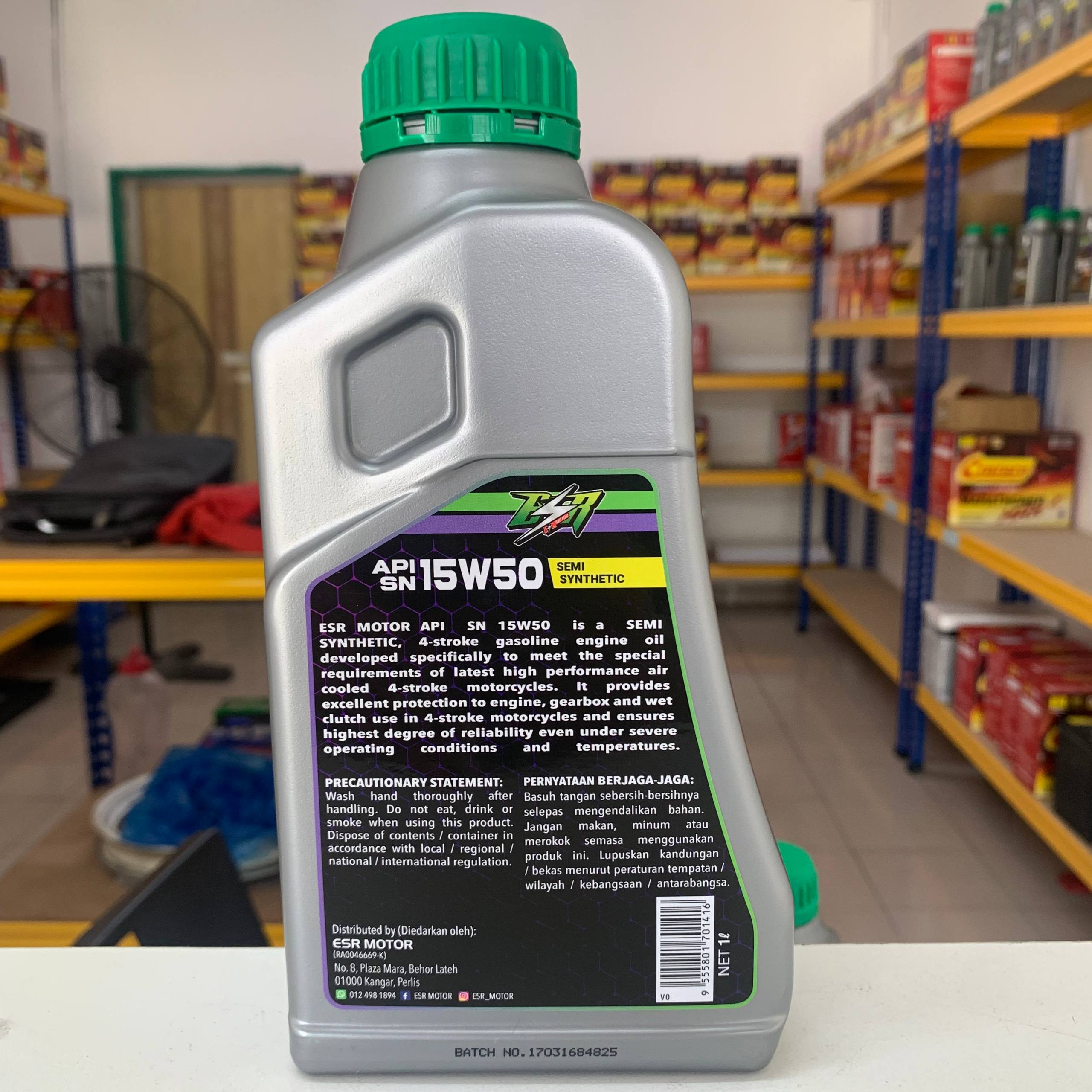15W50 SEMI 1L ESR MOTOR OIL 100% ORIGINAL 15W50 SEMI 1L MINYAK HITAM ...