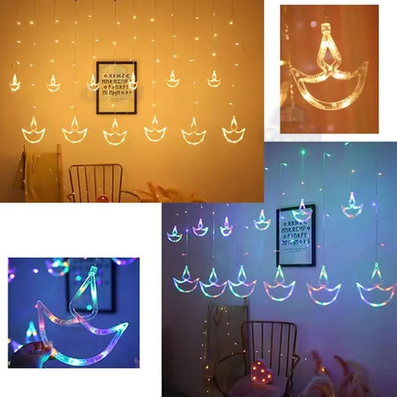 【KL 24H Ship Out】5m 3color deepavali light 11modes LED Diwali Curtain ...
