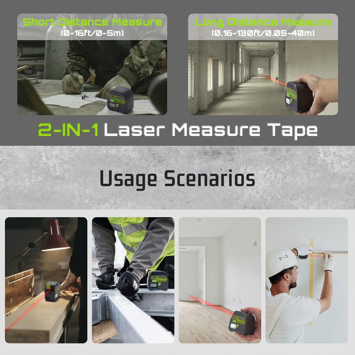 ACE-Tape High Precision Laser/40M Laser/Retractable Tape/2-in-1 Laser ...