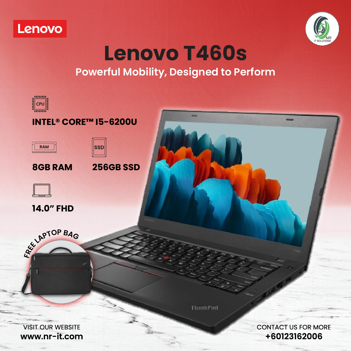 Lenovo ThinkPad T460s Ci5-6th Gen | 8GB RAM 256GB SSD | 14" FHD | Dual ...