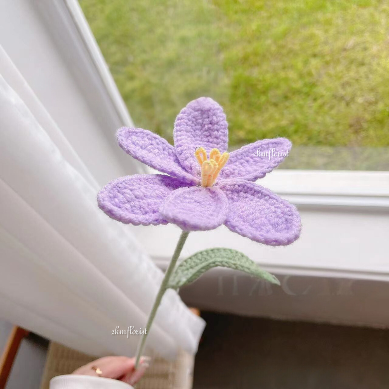 (1PC) CROCHET SULAM BLOSSOM Flower Bunga Sulam Wool Hand Knitted ...