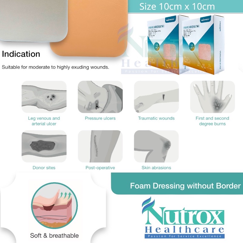 Winner’s Advanced Wound Dressing Solutions, 10cm x 10cm (1 PC) Alginate ...