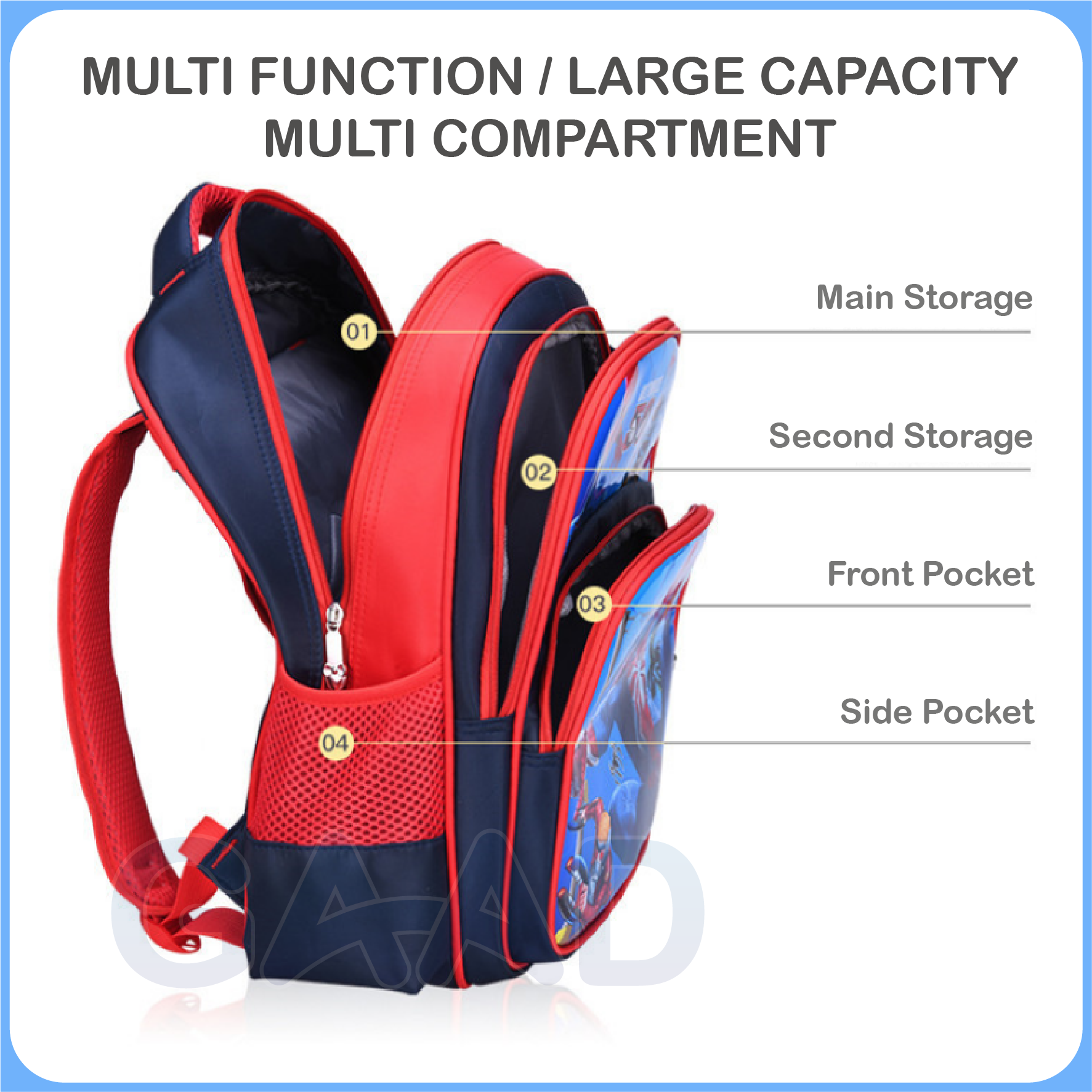 42cm Primary Kids School Bag FREE Pencil Box Beg Sekolah Budak Children ...