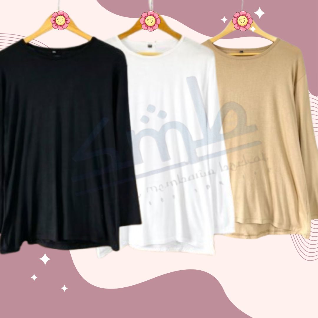 (KNG) Baju Inner Cotton PLUS SIZE Lengan Panjang / Inner Baju BIG SIZE ...