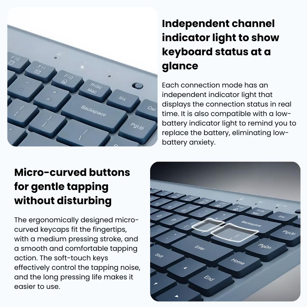 Xiaomi Portable Dual Mode Keyboard with Mouse 2.4GHz Bluetooth Multi ...