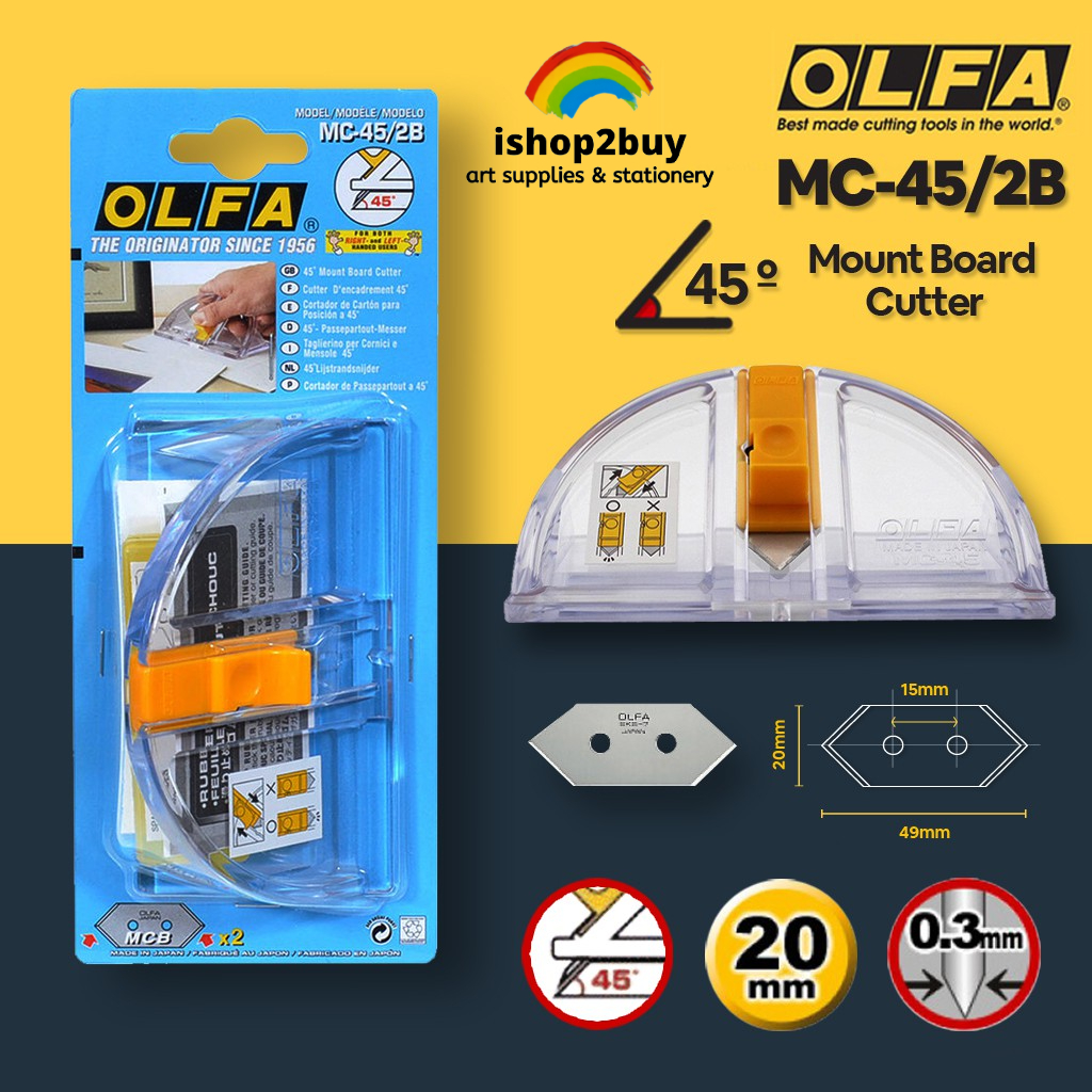 OLFA 45° Mount Board Cutter MC-45/2B 45 Degree Angle Cutter Mounting ...