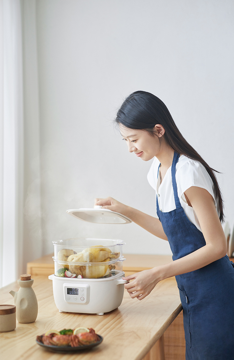 Olayks 3L Multifunction Electric Cooker With Steamer Steamboat Cooker Hotpot Food Steamer Dual ...