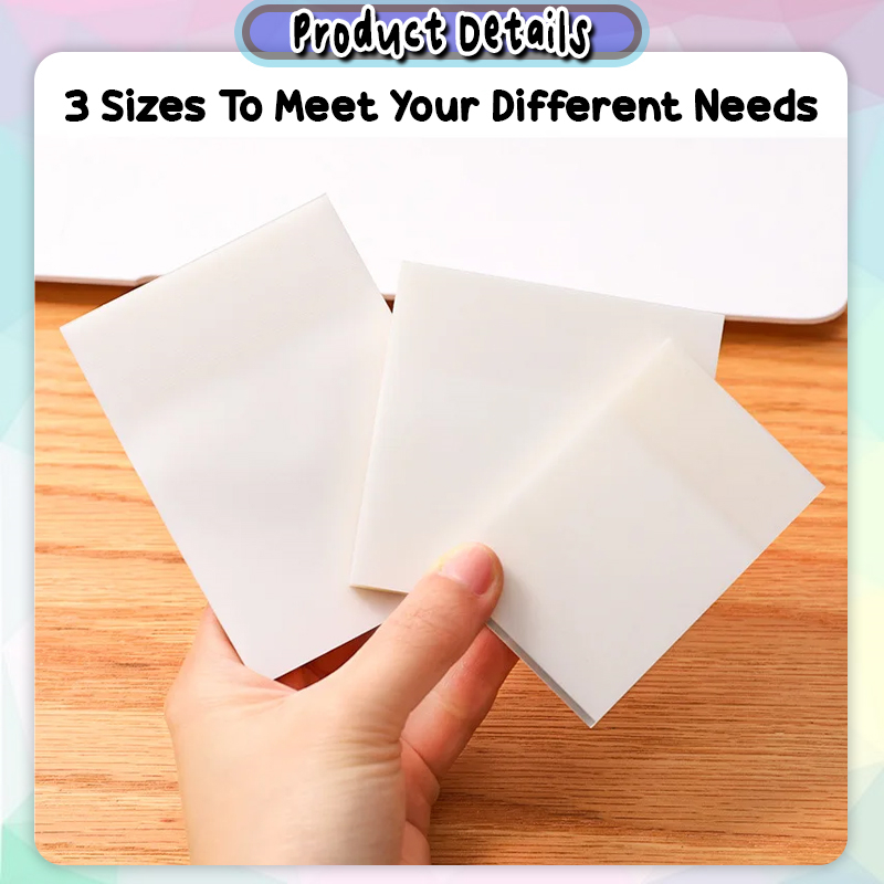 [Little B House] 50 Sheets Transparent Note Sticky Memo Pad Clear Notes ...