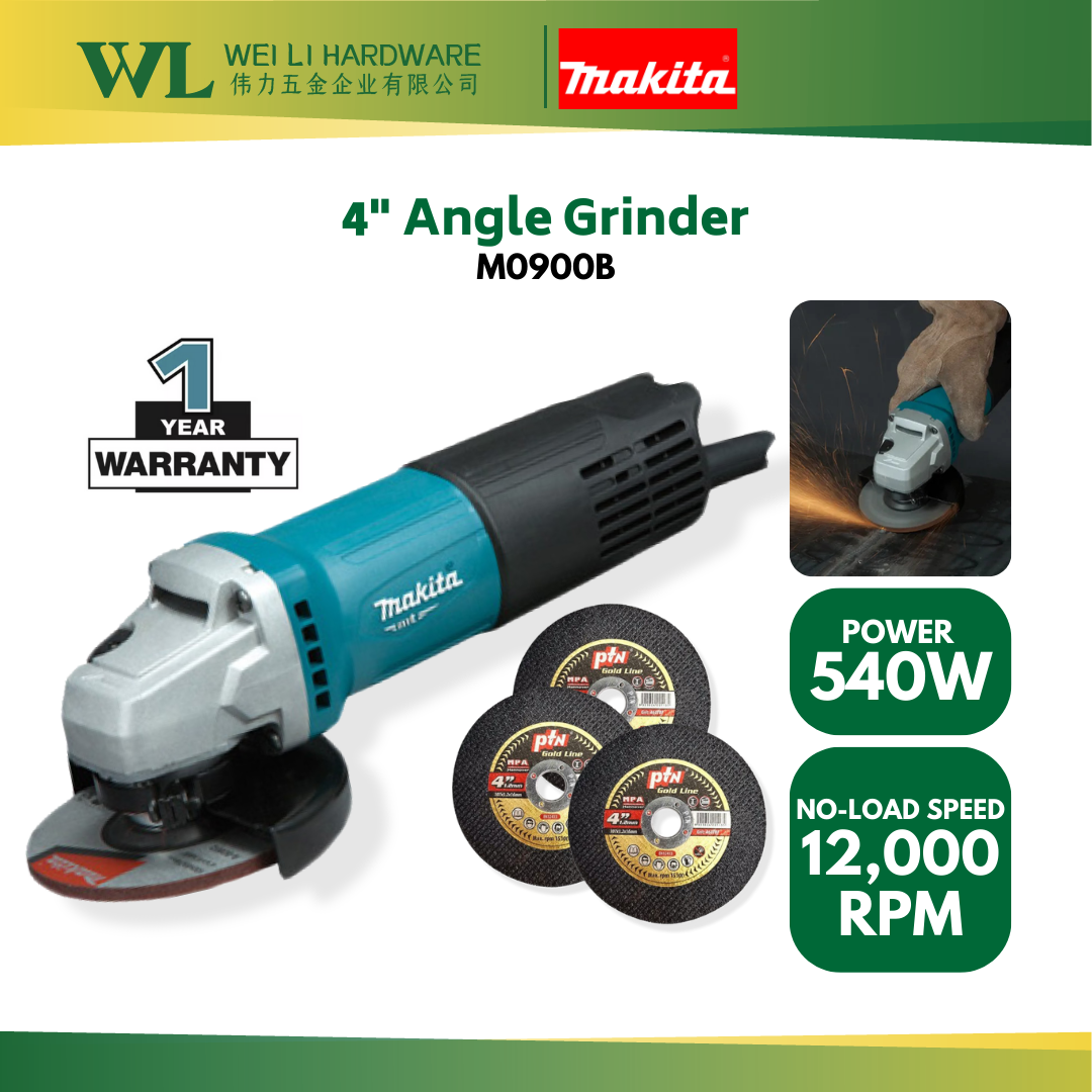 Makita MT M0900B 4" Angle Grinder 540W / Makita Original Grinder M0900 ...