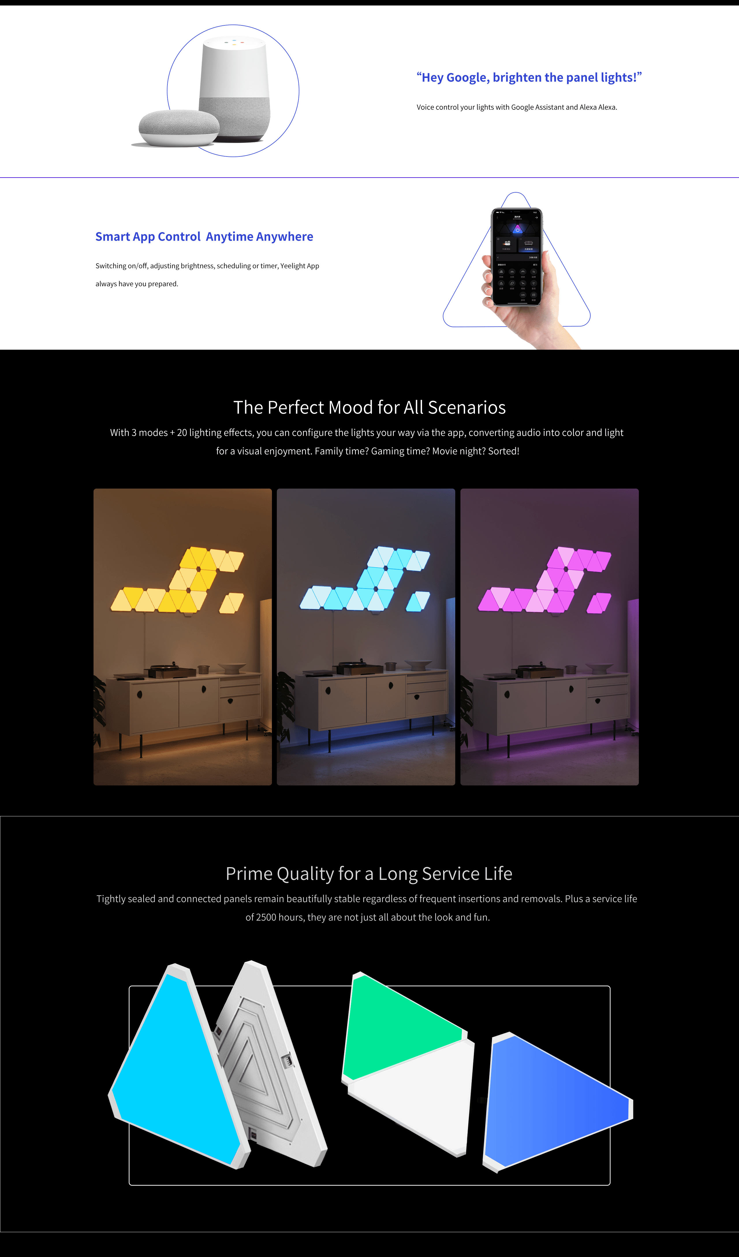 Yeelight Smart Rgb LED Light Panels (3 Led Panels Per Set) | Rgb Light ...