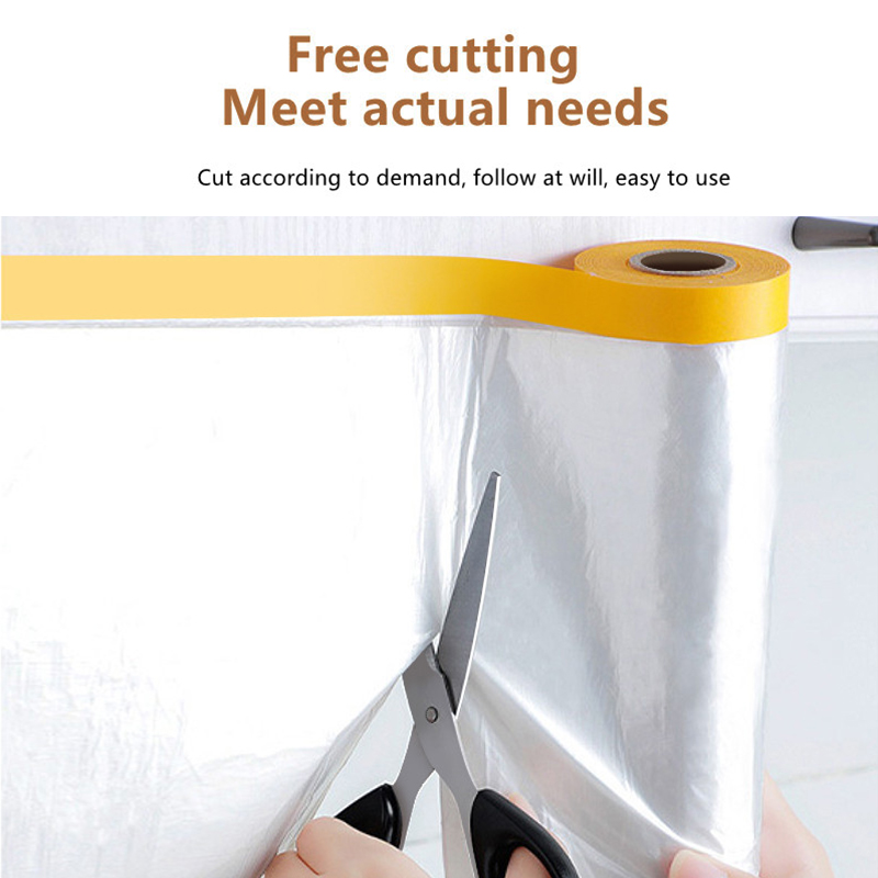 Masking Film with Tape 55/110/180/280cm Painting Protection Covering ...