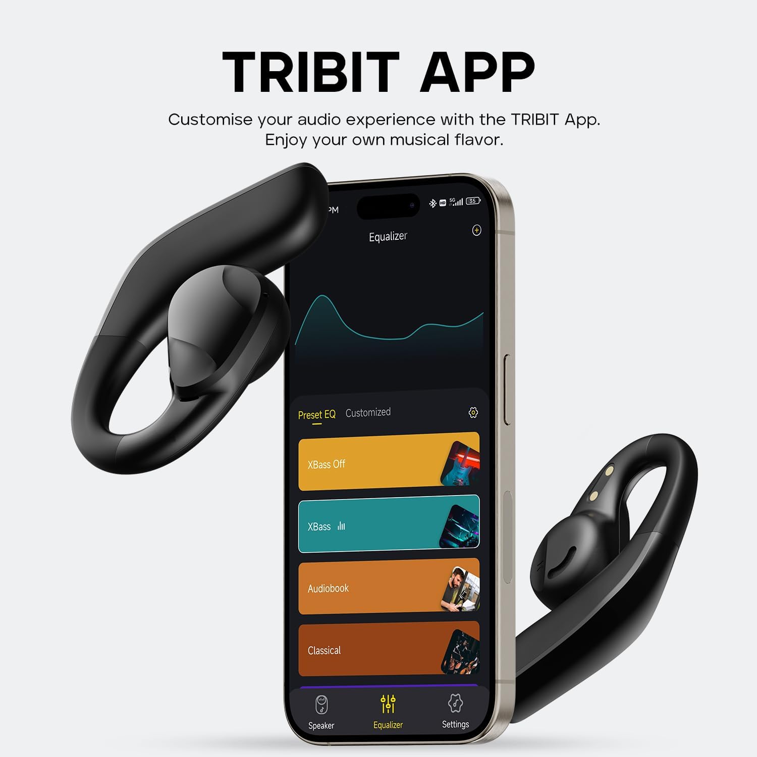 Tribit OpenGo Open-Ear Headphones, Bluetooth 5.3, IPX5 Waterproof Sport ...