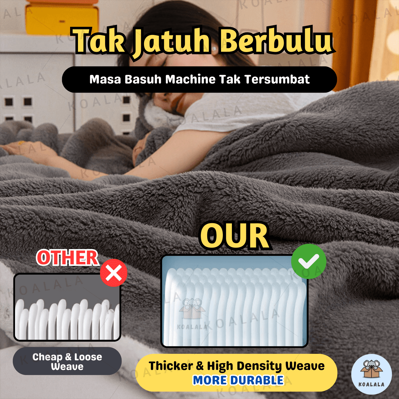【ULTRA SOFT】Blanket Selimut Baldu Gebu Size Queen King Comforter Sofa ...
