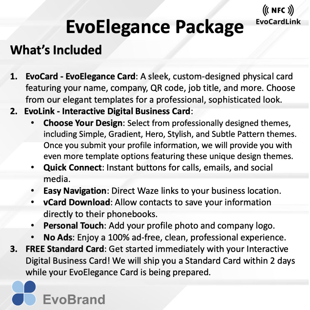 EvoCardLink | EvoElegance Card | NFC Digital Business Card | NFC Name ... EvoCardLink | EvoElegance Card | NFC Digital Business Card | NFC Name ...