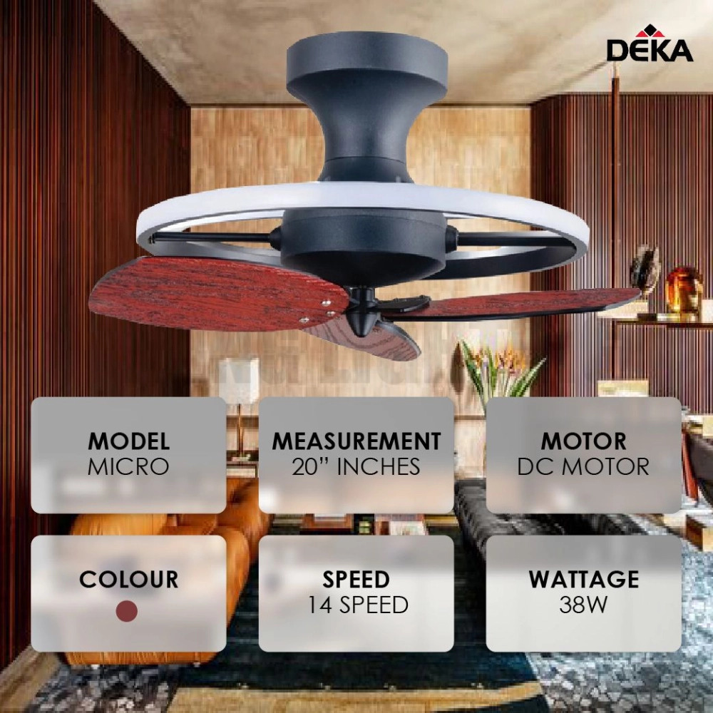 DEKA DC MOTOR CEILING FAN 20" WITH REMOTE CONTROL CONCEPT MICRO 14 ...
