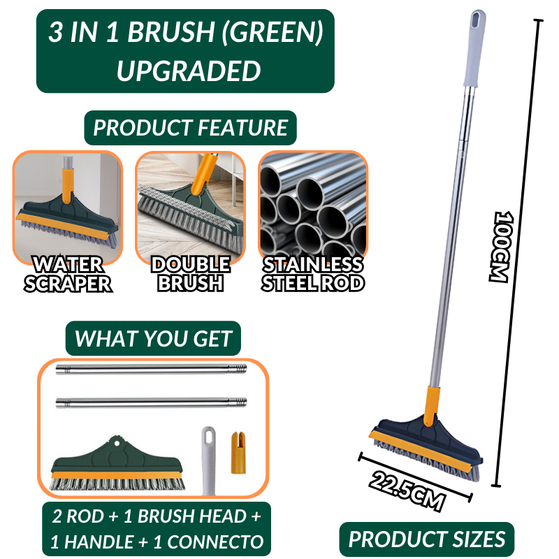 3 in 1 Brush Penyapu Berus Lantai Bilik air Cuci Tandas Besi Lantai ...