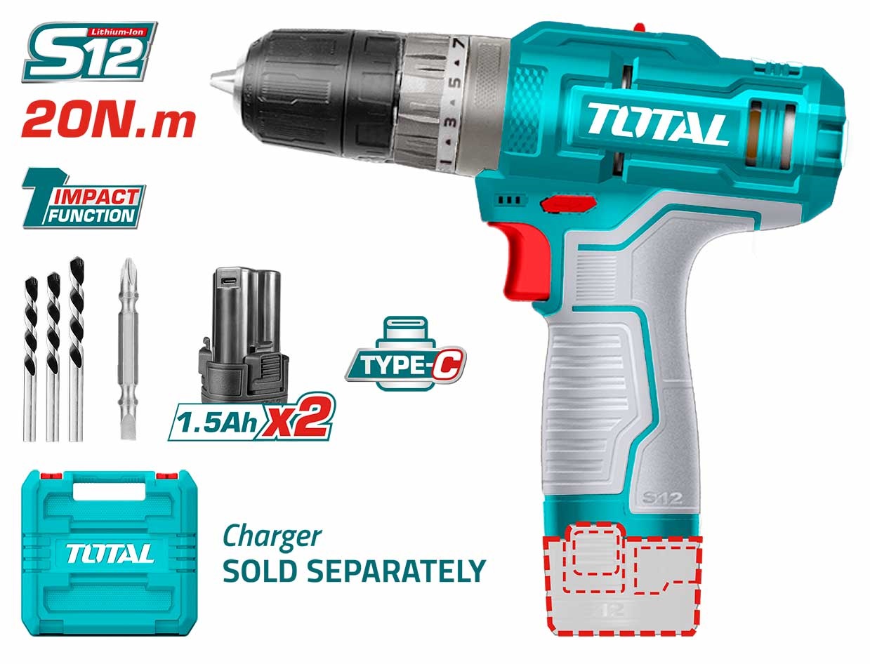 Total Cordless Drill 12V Total Impact Drill Total Original Total S12 ...