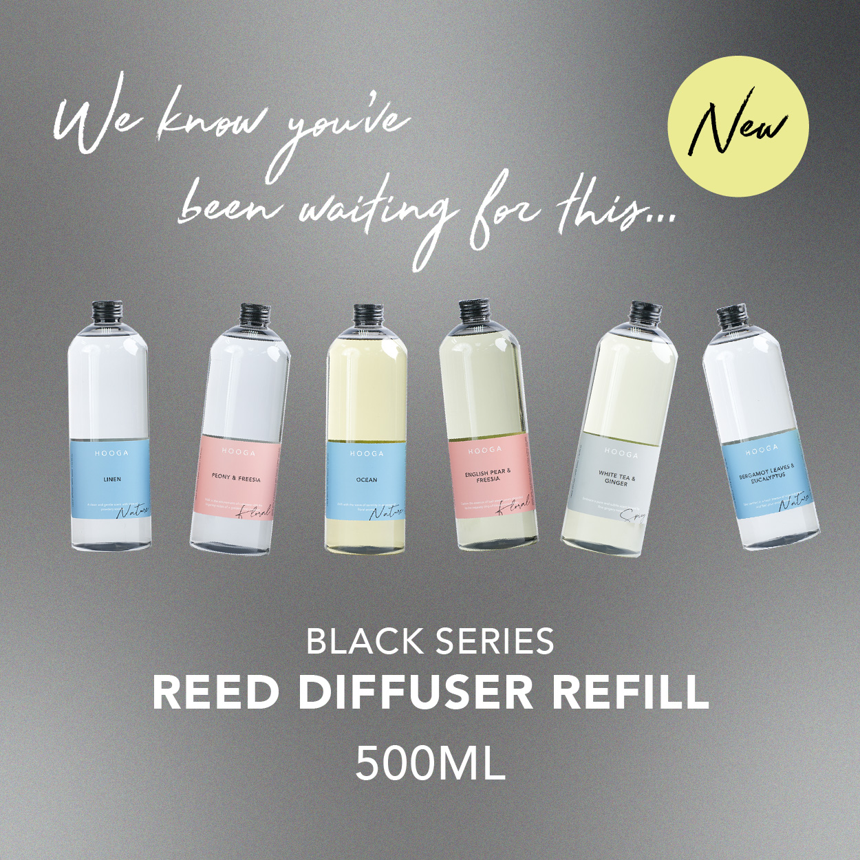 HOOGA Black Series Reed Diffuser Refill Bottle (500ml) | Shopee Malaysia