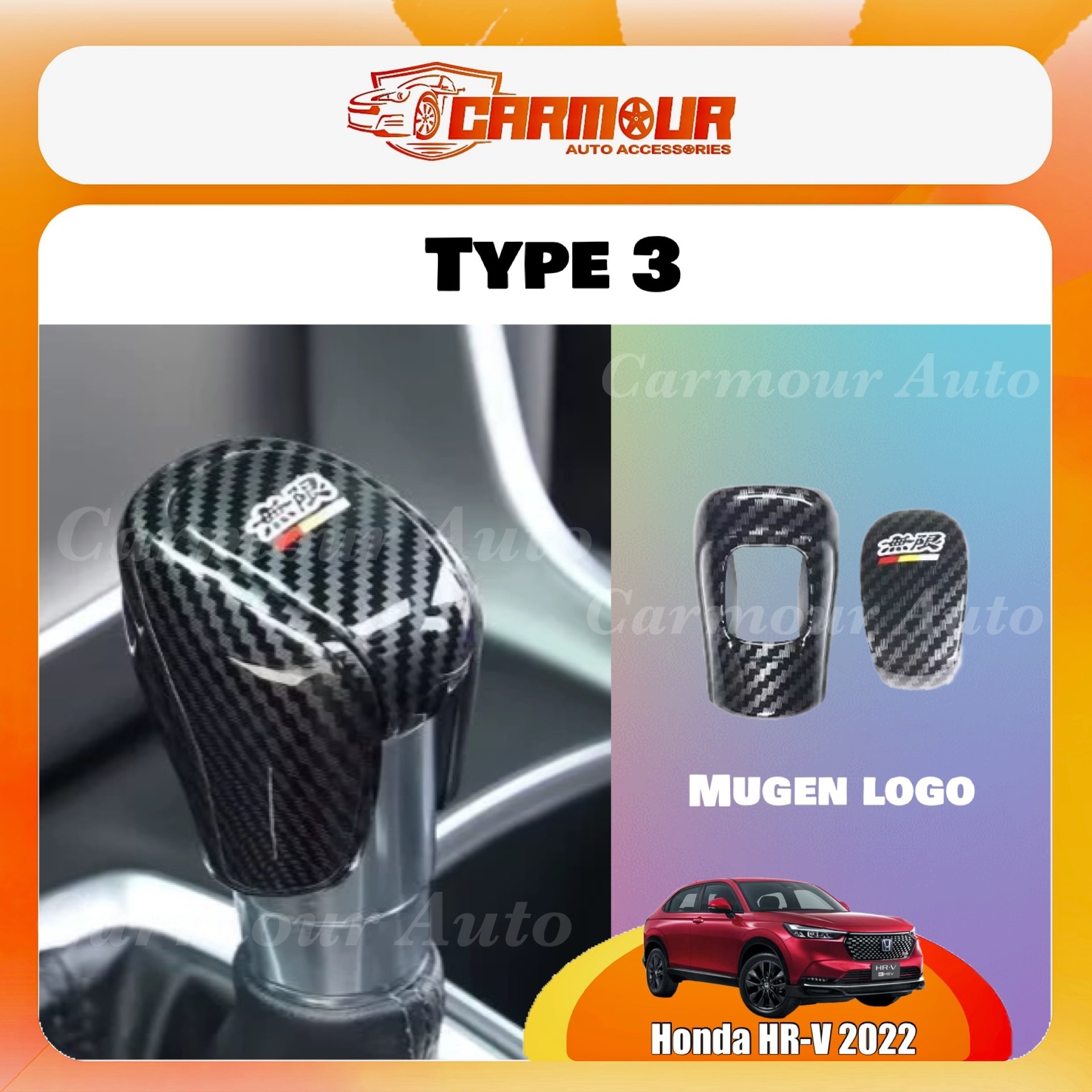 Honda HR-V All New HRV 2022+ Gear Knob Cover Gear Sticks Carbon Trim ...